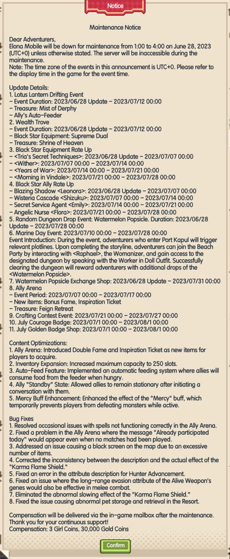 Elona Mobile Maintenance And Patch Notes 28072023 Relona