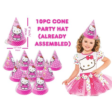 Hello Kitty Party Hat 20cm Cone Shape 10pcs Shopee Philippines