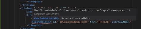 Sap M ExpandableText Is Not Recognized Issue SAP Ui Language Assistant GitHub