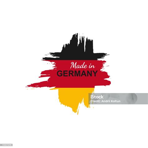 독일에서 만든 잉크 브러시 서 예 독일어 그런 지 깃발 국가 제품 고무 스탬프 아이콘 흰색 배경에 고립입니다 벡터 일러스트 고급에 대한 스톡 벡터 아트 및 기타 이미지