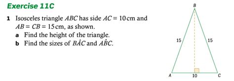 Solved Exercise 11c Isosceles Triangle Abc Has Side Ac Iocm And Ab