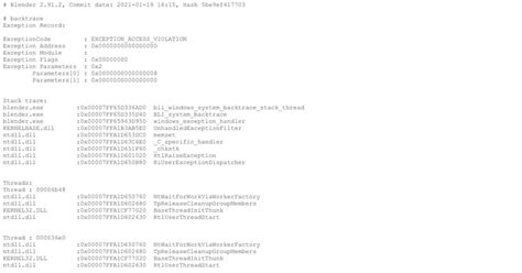 blender crashing on startup with exception access violation error