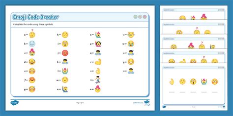 😊 Simple Emoji Crack The Code Worksheets Twinkl