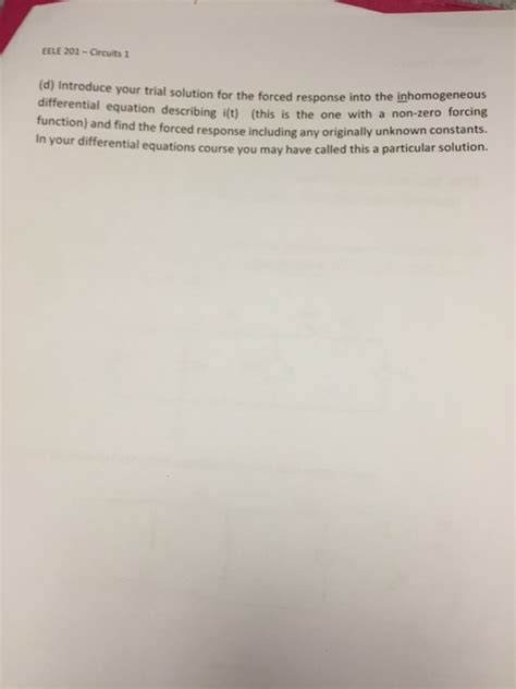 Solved Determining The Complete Response Of A Circuit Chegg