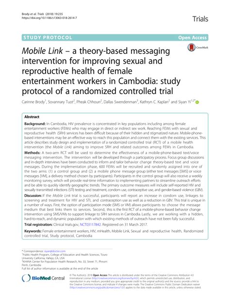 Pdf Mobile Link A Theory Based Messaging Intervention For Improving