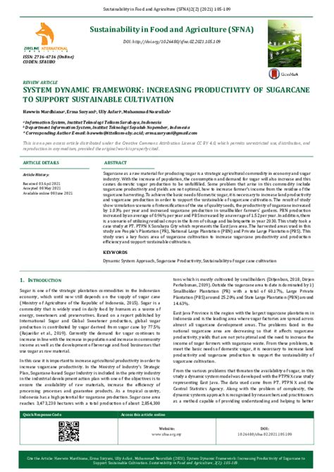 pdf system dynamic framework increasing productivity of sugarcane to