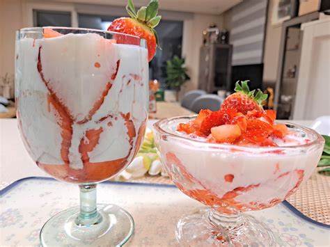 딸기청라떼 만들기