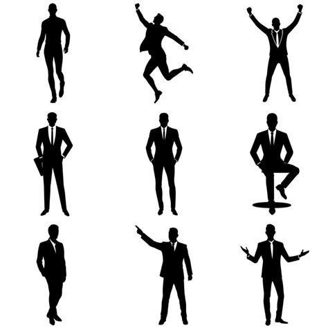 Profesional Empresario Siluetas En Múltiple Posturas 56711254 Vector En