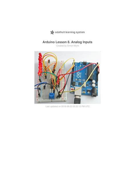 Adafruit Arduino Lesson 8 Analog Inputs Pdf Arduino Electrical