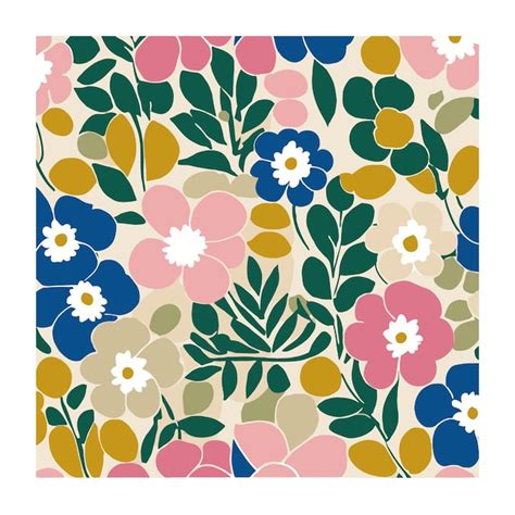 Premium Vector Girly Colors Cute Floral Textile Pattern