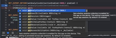 Firanalytics Setanalyticscollectionenabled Unrecognized Selector