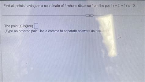 solved find all points having an x coordinate of 4 whose