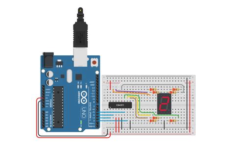circuit design 7 segmented display tinkercad