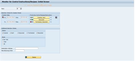 CO53XT SAP Tcode Monitor Control Instructions Recipes
