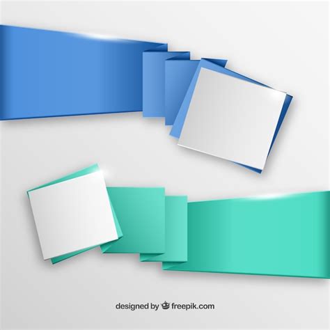 종이 접기 배너 무료 벡터