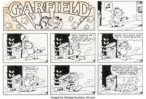 Jim Davis Garfield Sunday Comic Strip Original Art Dated 12 9 84 Lot