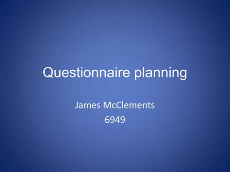 Questionnaire Powerpoint PPTX