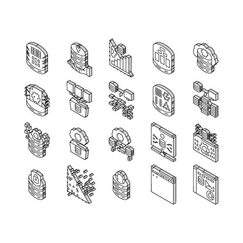 Database Administrator Server Isometric Icons Set Vector 39840571 Vector Art At Vecteezy