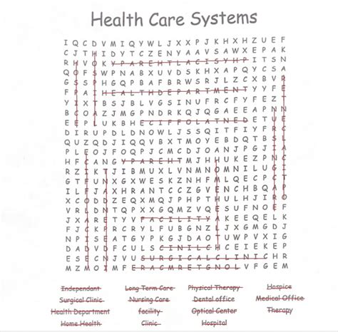 Solved Word Search Answer 10 1 2019 Health Care Systems Word Search