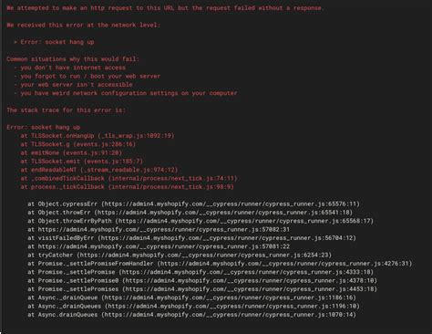 CircleCI Throwing Socket Hang Up Errors When Running Tests Issue Cypress Io Cypress