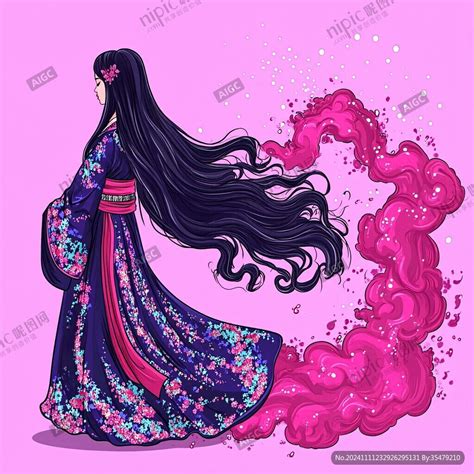 ai创作图卡通古典美女 女孩长裙插画 古典美女设计 卡通古代美女 换装插画 长发女孩插画 手绘长发女孩 长黑发插画 卡通古代姑娘 漫画美女传统