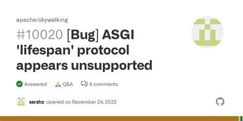 [bug] asgi lifespan protocol appears unsupported · apache skywalking