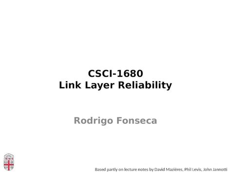 PPTX CSCI Link Layer Reliability DOKUMEN TIPS