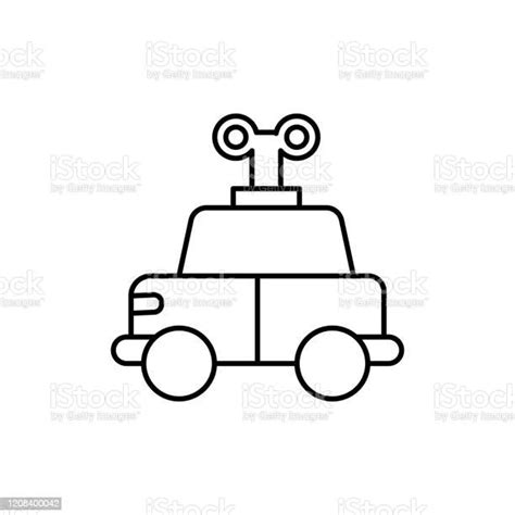 장난감 자동차 아이콘입니다 Ui 및 Ux 웹 사이트 또는 모바일 응용 프로그램에 대한 재생 아이콘의 간단한 라인 개요 벡터 요소 개념에 대한 스톡 벡터 아트 및 기타 이미지