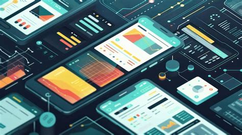 Mobile App Interface Design With Charts And Data Premium Ai Generated Image