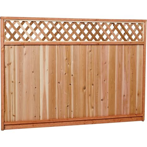 Null 6 Ft X 8 Ft Premium Cedar Lattice Top Fence Panel With Stained