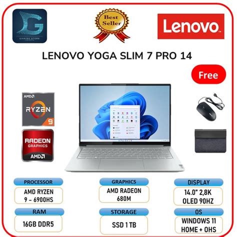 Jual Lenovo Yoga Slim Pro Oled Ryzen Hs Gb Tbssd Radeon Hz Cloud Grey