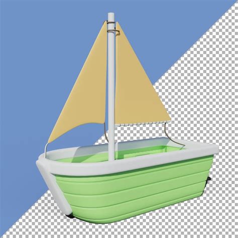 Premium Psd 3d Render Illustration Ship Cartoon