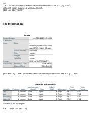 Module Spss Output Doc GET FILE Users Inyafacesucka Downloads SPSS HW Sav DATASET