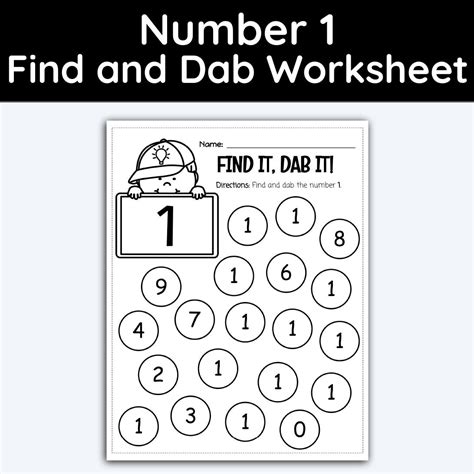 Number 1 Find And Dab Worksheet