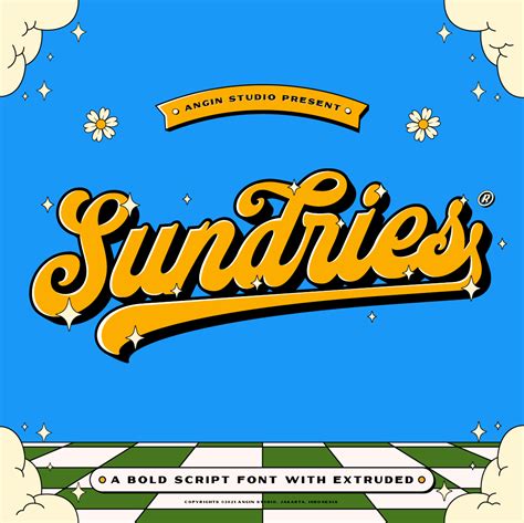Sundries Bold Script With Extrude Angin Studio
