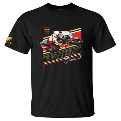 2025 Official Classic Tt Formula 1 Black T Shirt 553 B Official Tt Licensed T Shirts Tt