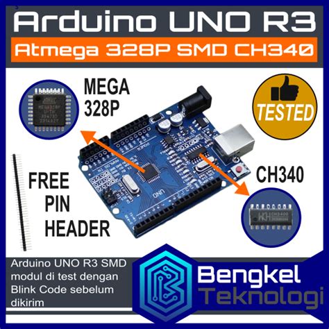 jual arduino uno r3 atmega328p smd ch340 sudah di test dengan blink