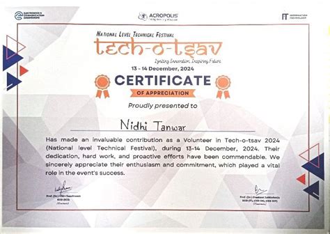 Techotsav2024 Volunteering Innovation Teamwork Learning Nidhi Tawar