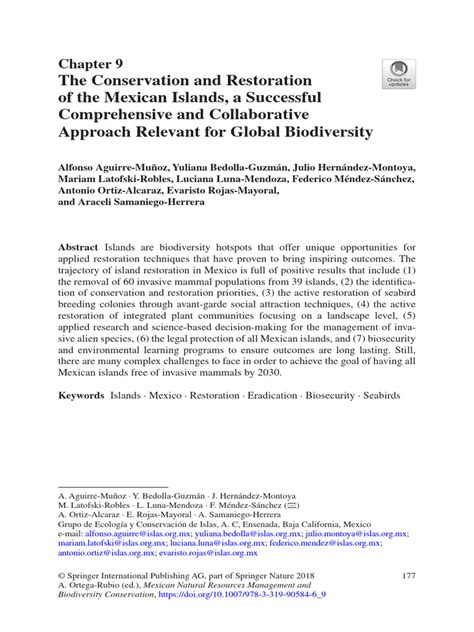 The Conservation And Restoration Of The Mexican Islands A Successful Comprehensive And