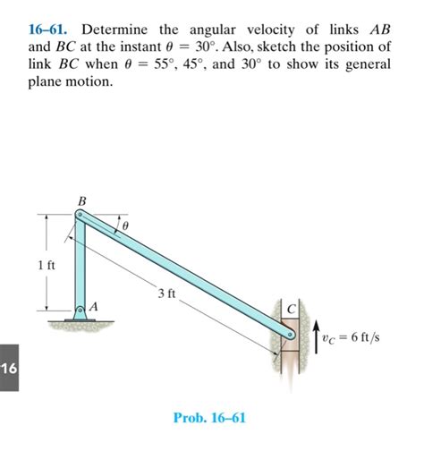 solved 16 61 determine the angular velocity of links alb