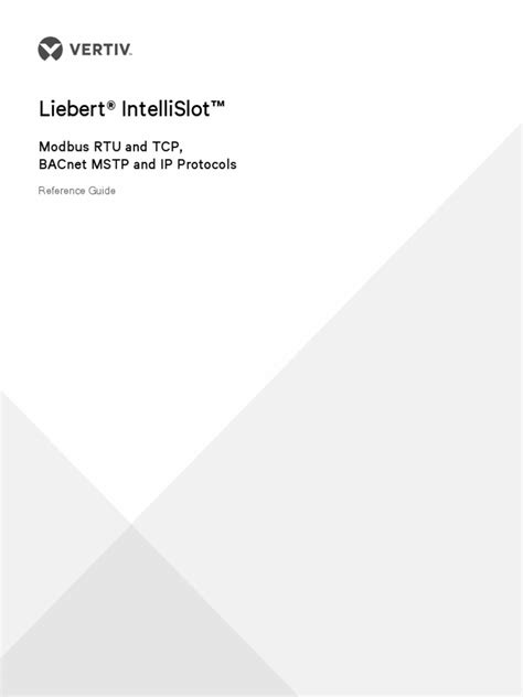 Liebert Intellislot Modbus Rtu Reference Guide Sl 28170 001 Pdf Pdf
