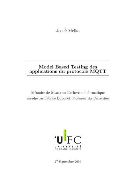 Pdf Model Based Testing Des Applications Du Protocole Mqtt