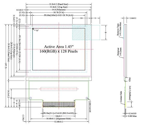 Oled 저소비전력 광시야각 고시인성 Oled모듈 풀컬러 아몰레드 디스플레이 160x128