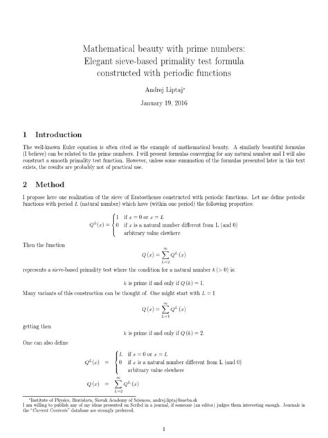 Pdf Mathematical Beauty With Prime Numbers Elegant Sieve Based