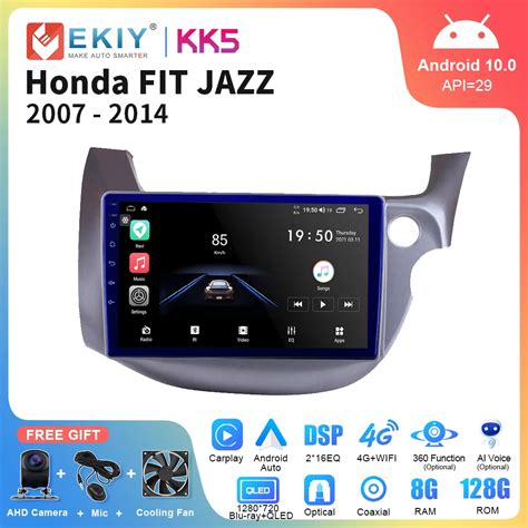EKIY KK5 Android 10 Car Radio For Honda Jazz Fit 2007 - 2013 Stereo ...