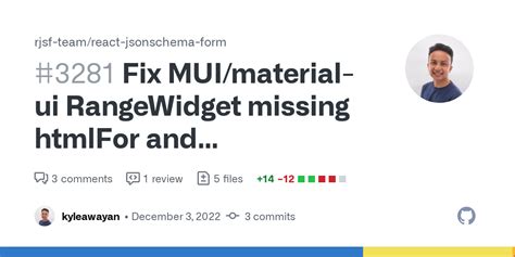 Fix Muimaterial Ui Rangewidget Missing Htmlfor And Schematitle By