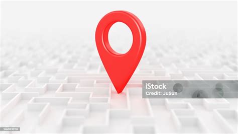 Red Map Pointer In Labyrinth Maze Gps Place Marker Helped Find A