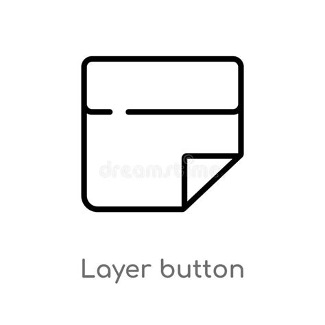 Outline Layer Button Vector Icon Isolated Black Simple Line Element Illustration From User