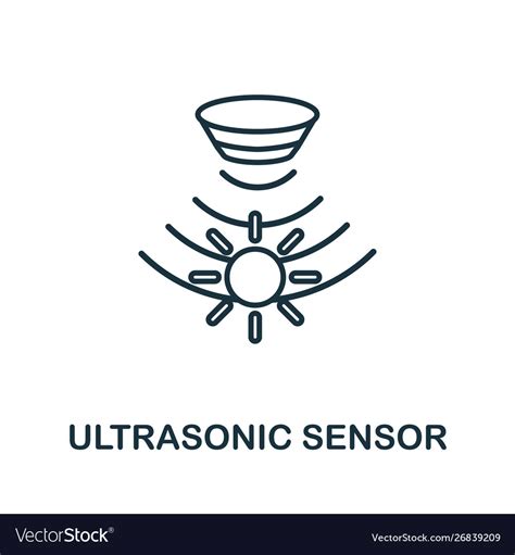 Ultrasonic Sensor Outline Icon Thin Line Style Vector Image
