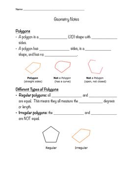 Geometry Notes By KT S Klassroom Teachers Pay Teachers